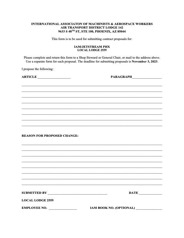 Contract Proposals – LL1886B
